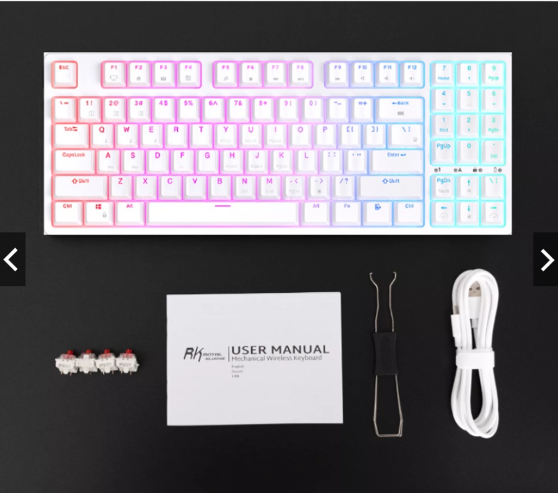 Royal Kludge RK92 RGB Hot swap คีย์บอร์ด 3 mode ไร้สายบลูทูธและมีสาย ...